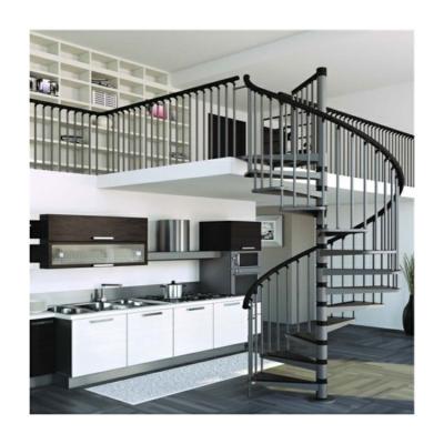 Cina Steel structure steel wood arc stairs spiral glass staircase in vendita