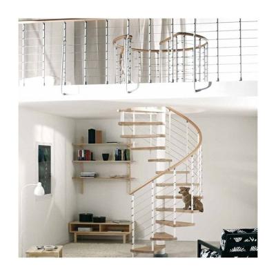 Cina House project oak tread curved stairs led spiral staircase in vendita