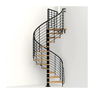 Cina Handrial bracket wood round stair interior glass spiral staircase in vendita