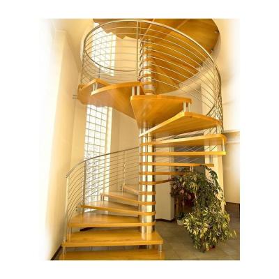 Cina Residential acacia wood stair prefab spiral staircase in vendita