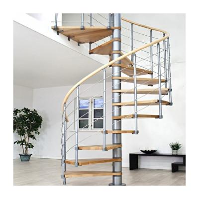 Cina Condominium custom thin wood tread stairs used indoor spiral staircase in vendita