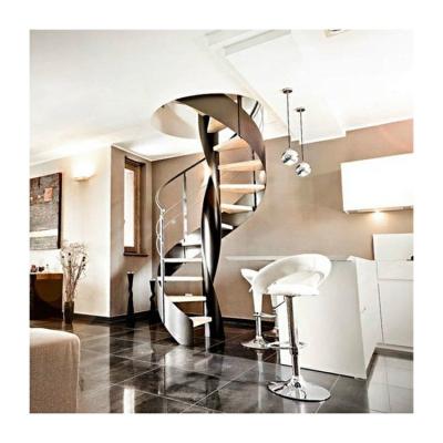 Cina Small space use indoor prefabricated steel wood stair design spiral staircase in vendita