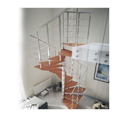 Cina Firm cable cable composite metal wood stair Steel Structure Spiral Staircase in vendita