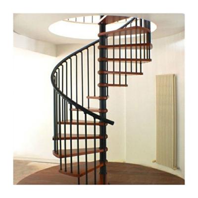 Cina Firm cable cable oak wood stair carbon steel spiral staircase in vendita
