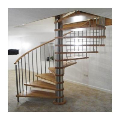 Cina Design for sale steel structure wood stair stainless steel spiral staircase in vendita