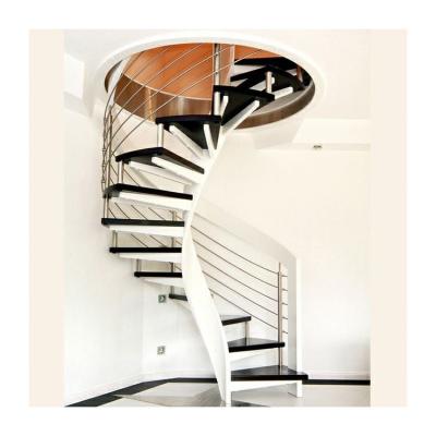 Cina Apartment steel Spiral staircase with Oak treads aluminum spiral stairs in vendita
