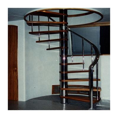 Cina Steel stringer wood tread spiral staircase price building spiral stairs in vendita