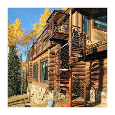 Cina Used steel beams wooden spiral staircase design high quality indoor spiral stairs in vendita