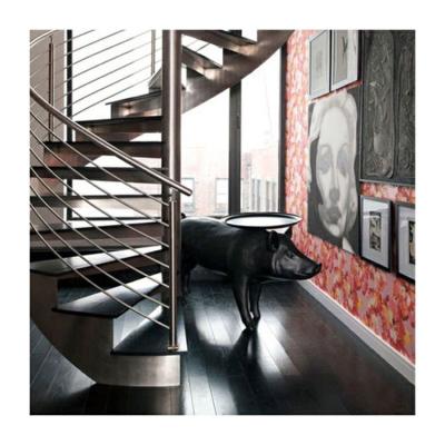 Cina Ready made house spiral stair with wood tread carbon steel spiral staircase for sale in vendita