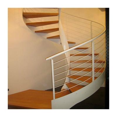 Cina Handrial bracket wooden spiral staircase for sale glass tread spiral stairs in vendita