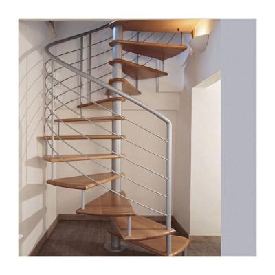 Cina Manufacturer supply wood spiral staircase price prebricated glass spiral stairs in vendita