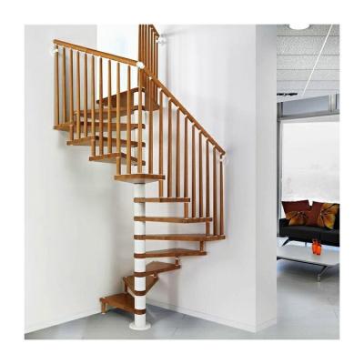Cina Central post support indoor steel wood spiral stairs steel spiral staircase outdoor in vendita