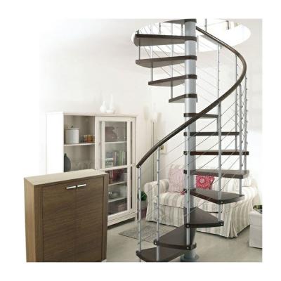 Cina Steel landing galvanized steel wood spiral stairs modern spiral staircase for sale in vendita