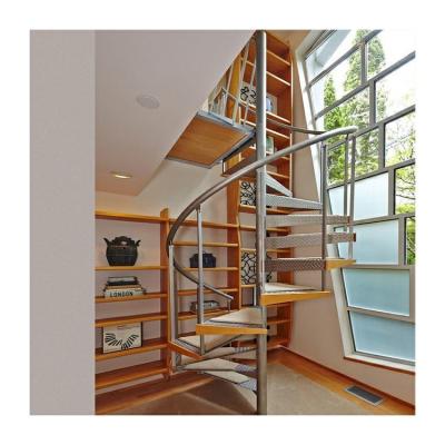 Cina Foshan factory crystal spiral stairs rubber wooden treads spiral staircase in vendita