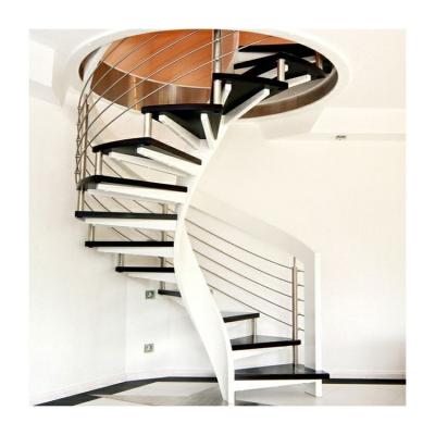 Cina Customized glass steps steel spiral stairs home spiral wood staircase in vendita