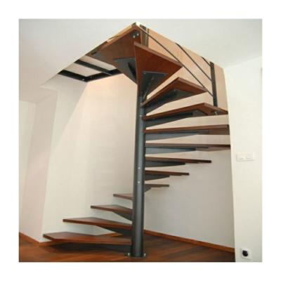 Cina Condominium steel wood spiral stair interior spiral staircase design in vendita