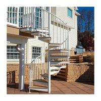 China Single stringer spiral staircase wood adjustable single stringer spiral stairs for sale