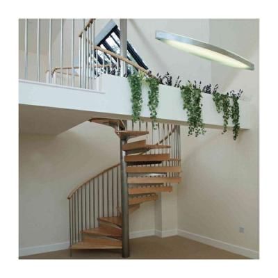Cina High quality steel wood kit spiral stair high quality spiral staircase design in vendita