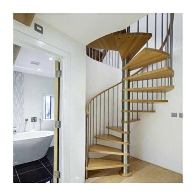 Cina In simple design laminated wood spiral staircase tread loft spiral stairs in vendita
