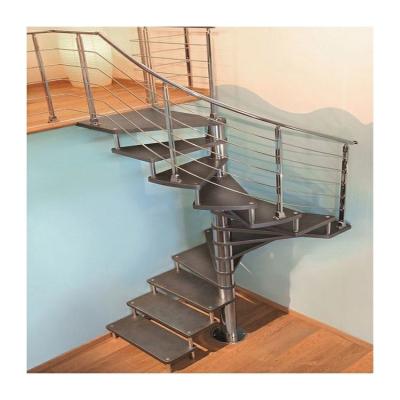 Cina China manufacturer iron wood spiral stairs external spiral staircase kits in vendita