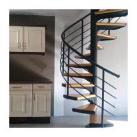 China Central stringer interior spiral stairs high quality solid wood spiral staircase for sale