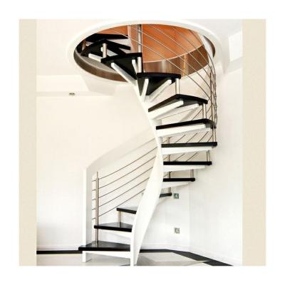 Cina Small space use flat spiral stairs wood steps spiral staircase in vendita