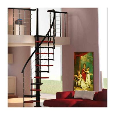 Cina Small space use flat spiral stairs wood steps spiral staircase in vendita