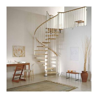 Cina Small space use flat spiral stairs wood steps spiral staircase in vendita