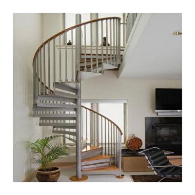 Cina Ready made house diy spiral stairs steel wood steps spiral staircase in vendita