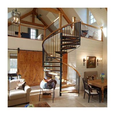 Cina Factory direct sales spiral staircase with wood tread custom made prefabricated spiral stairs in vendita