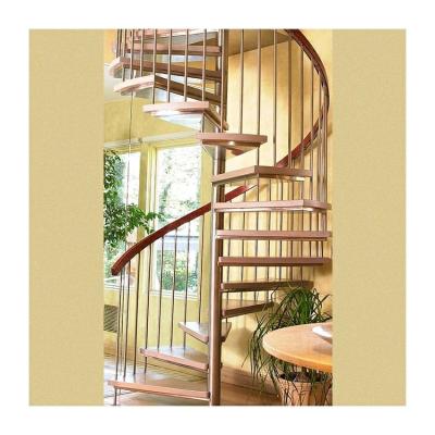 Cina China factory wooden spiral staircase with single keel customized glass spiral stairs in vendita