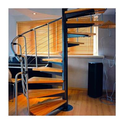 Cina Townhouse space saving steel wood spiral stair timber spiral staircase good design in vendita