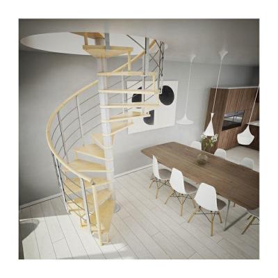 Cina Factory supplying solid wood steps spiral stairs indoor spiral staircase kits in vendita