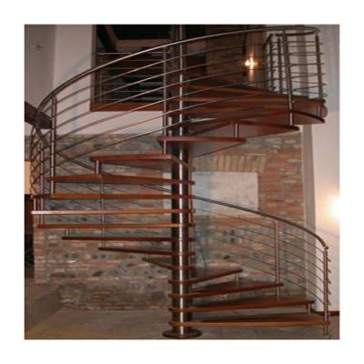 Cina Factory supply wood spiral staircase prices spiral log stairs in vendita