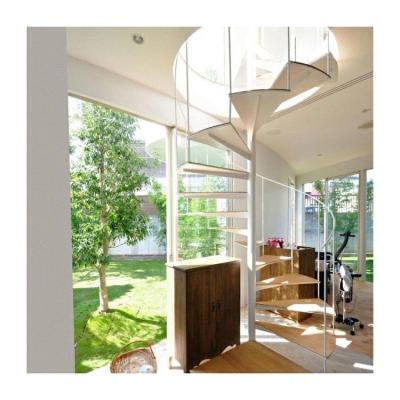 Cina Condominium prefab spiral stairs teak wood tread spiral staircase in vendita