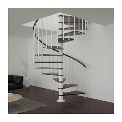 Cina Central beam prefabricated steel wood spiral stairs spiral staircase with cover in vendita