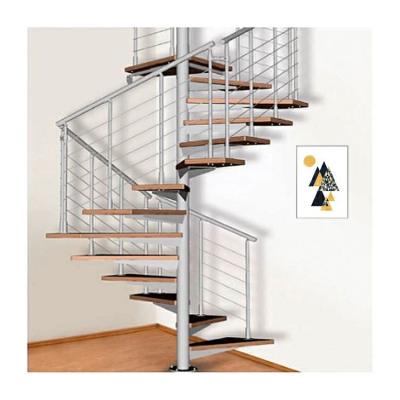 Cina Townhouse luxury style spiral stairs stainless steel wooden spiral staircase in vendita