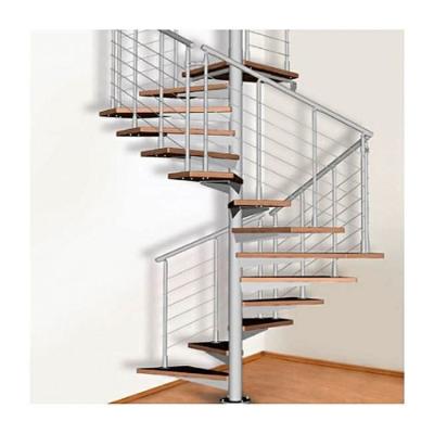 Cina Factory supply spiral wood steel stair spiral staircase plans in vendita
