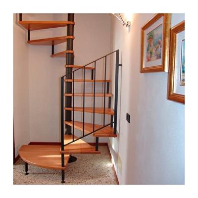 Cina High quality galvanized steel wood spiral stair exterior spiral staircase design in vendita
