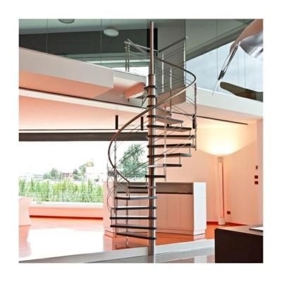 Cina Central beam new design indoor spiral stair rubber wood timber spiral staircase in vendita