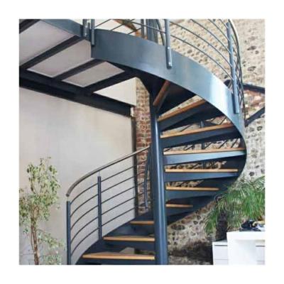 Cina Apartment space saving spiral stair timber wood tread spiral staircase in vendita