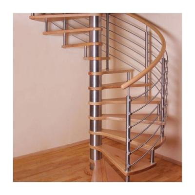 Cina Round ladder spiral steel glass stair oak wooden spiral staircase in vendita