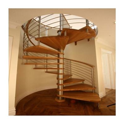Cina Design for sale tempered indoor diy glass spiral stair house interiors wood spiral staircase in vendita