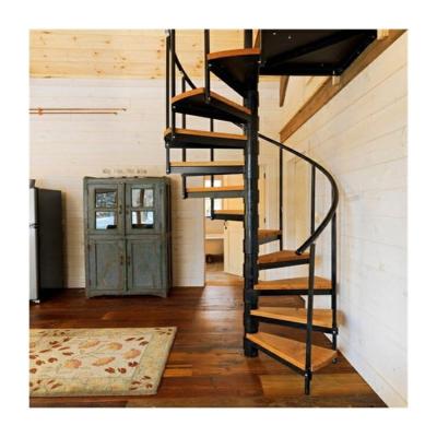 Cina Uesd in office outdoor spiral stair indoor steel wood spiral staircase in vendita