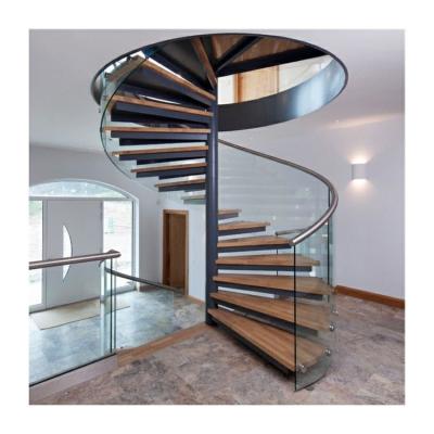 Cina Firm cable cable modern spiral stair stainless steel wood spiral staircase in vendita