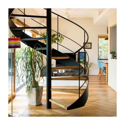 Cina Art gallery space saving design spiral stair oak wood step spiral staircase in vendita