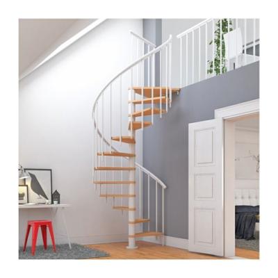 Cina Steel structure stainless steel spiral stair spiral solid wood staircase in vendita