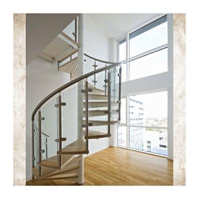 Cina Decoration helical stair steel wood spiral staircase in vendita