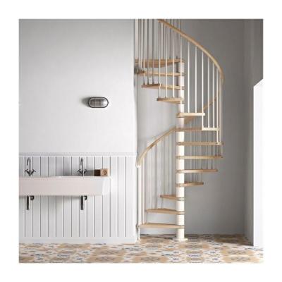 Cina Single stringer steel structure spiral stair indoor wood treads spiral staircase in vendita