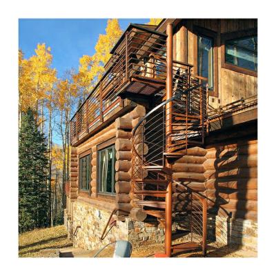 Cina House project customize wood banister house using spiral staircase in vendita